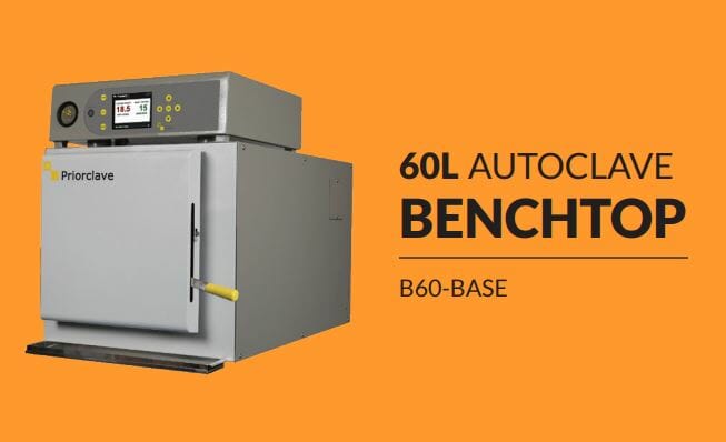 Priorclave 60L BASE Bench-Top Research Grade Laboratory Autoclave 230V ...